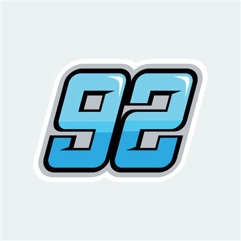 92 Racing Numbers Logo Vector 25556759 Vector Art At Vecteezy