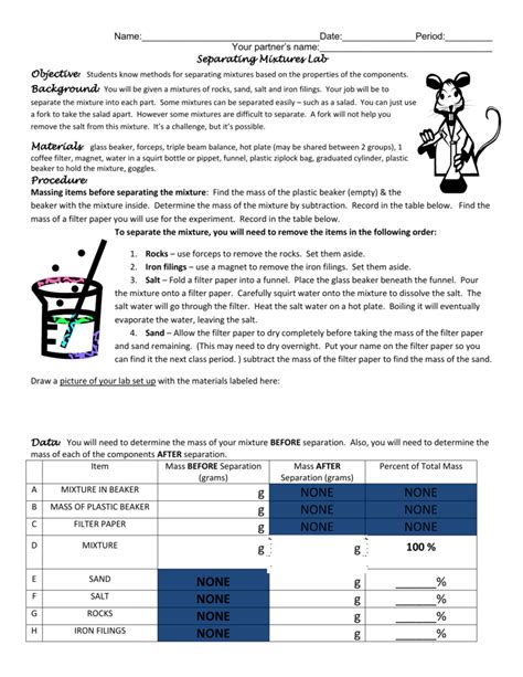 separating a mixture lab