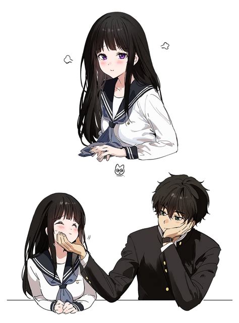 Chitanda Eru And Oreki Houtarou Hyouka Drawn By Meryyangmalgage