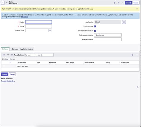 Create A Table In Servicenow