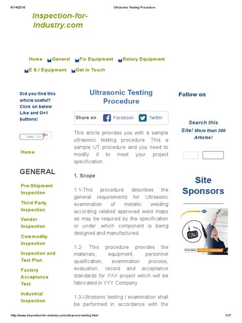 Ultrasonic Testing Procedure Calibration Ultrasound