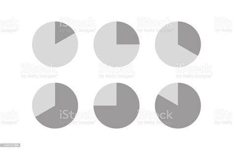 원형 차트 아이콘을 설정합니다 백분율 공유 또는 통계 기호입니다 원은 세그먼트 부분으로 나뉩니다 0명에 대한 스톡 벡터 아트 및 기타 이미지 Istock