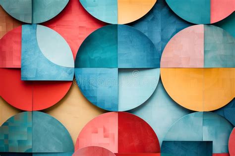 Abstract Geometric Pattern With Overlapping Circles In Vibrant Colors