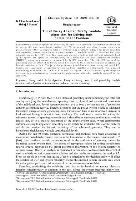 Tuned Fuzzy Adapted Firefly Lambda Algorithm For Solving Unit