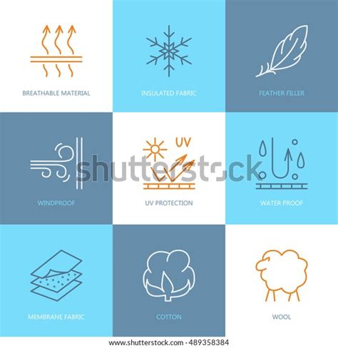 패브릭 피쳐의 벡터 선 아이콘 의류 스톡 벡터로열티 프리 489358384