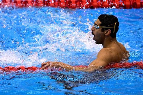 Swimming Egyptian Swimmer Abdel Rahman Sameh Finishes Last In 50m