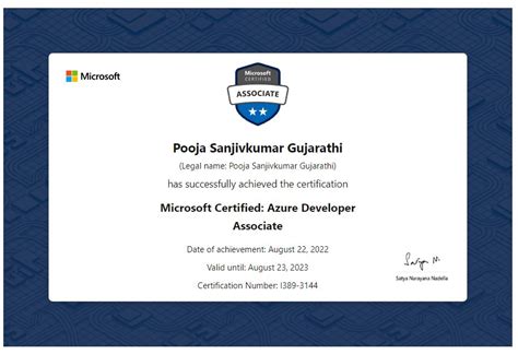 Pooja Gujarathi On Linkedin Azuredeveloper Microsoftcertified Microsoftazure Achievement