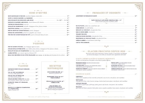Le Procope Menu Prix Paris 2024 Et Photos