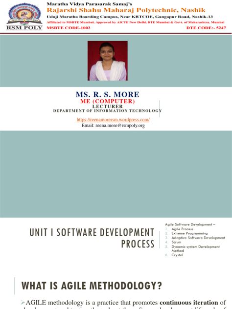 Unit 1 Agile Software Development Pdf Software Development Process Agile Software Development