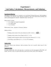 Biology Lab Safety And Measurements Practical Exercises Course Hero