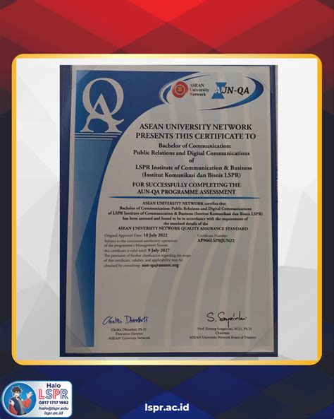 LSPR Institute Has Been Certified By AUN QA LSPR Institute