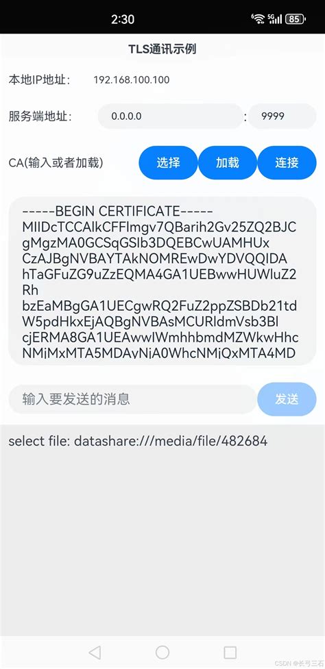 鸿蒙网络编程系列7 Tls安全数据传输单向认证示例鸿蒙添加tls12 或 Tls12 以上的协议 Csdn博客