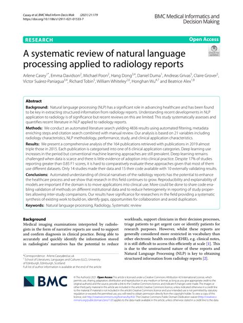Pdf A Systematic Review Of Natural Language Processing Applied To