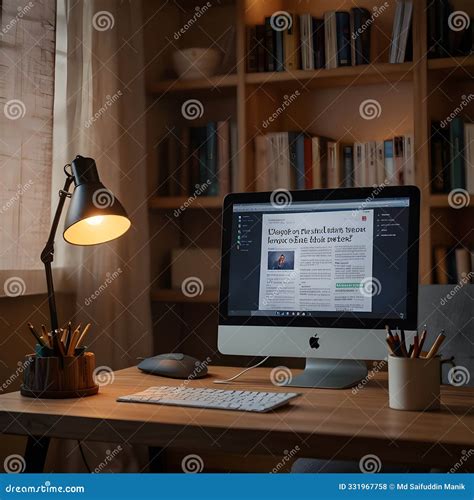 Rear View Of Businesswoman Working With Computer In Modern Office
