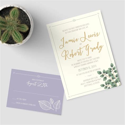 Garden Greens Rustic Wedding Invitations Pixie Paper Co