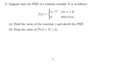 Solved Suppose That The PDF Of A Random Variable X Is As Chegg