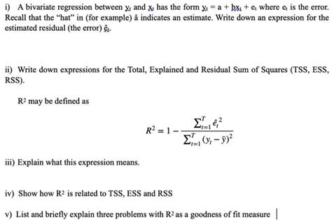 SOLVED A Bivariate Regression Between Yt And Xt Has The Form Y Bxt Et