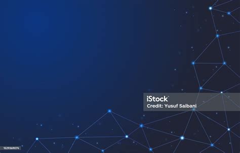 추상적인 미래 기술은 짙은 파란색 배경에 점들을 연결했다 배너 Flayer 등에 대한 우아한 디자인 컨셉을 가진 배경 템플릿 0명에 대한 스톡 벡터 아트 및 기타 이미지