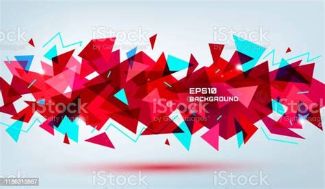 벡터 추상 기하학적 3d 모양입니다 삼각형 면 다각형 배너 포스터 배경 0명에 대한 스톡 벡터 아트 및 기타 이미지 0명