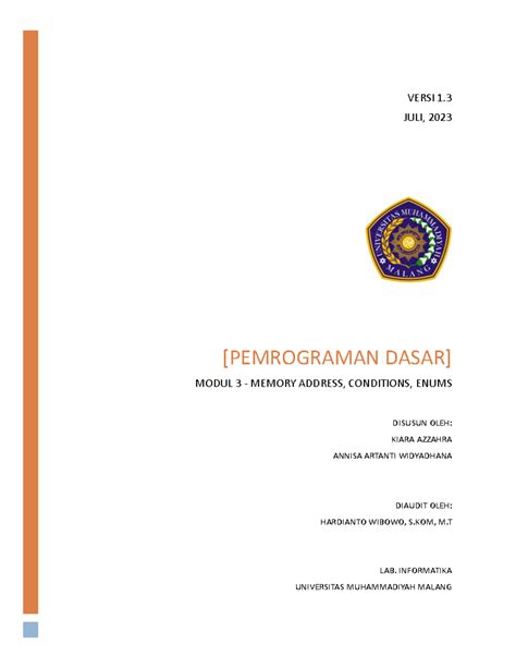 Pd C Modul 3 8855 Pemrograman Dasar Modul 3 Memory Address