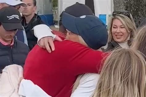 Tiger Woods And Ex Wife Elin Nordegren Joyfully Hug After He And Son Charlie Finish Second At