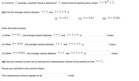 Solved In A Time Of T Seconds A Particle Moves A Distance