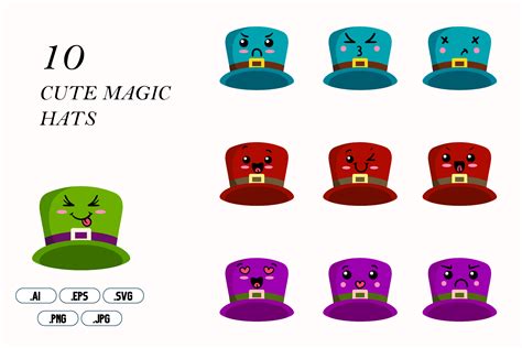 Cute Magic Hats Graphic By Bestinputstudio · Creative Fabrica