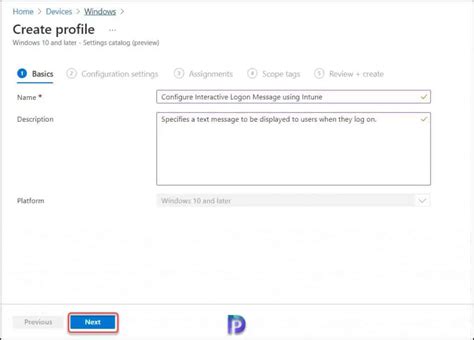 Configure Interactive Logon Message For Users Using Intune