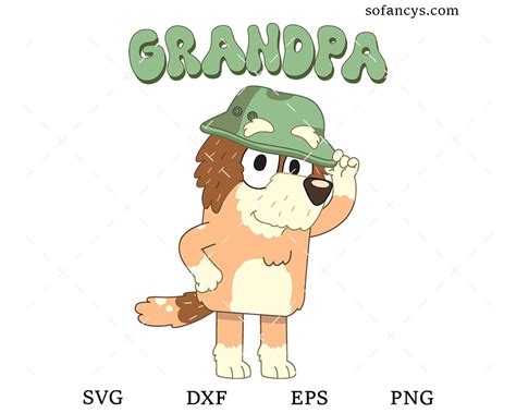 Cartoon Bluey Grandpa Svg Dxf Eps Png Cut Files