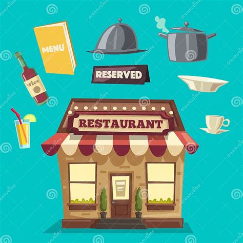 Restaurant Or Cafe Exterior Building Stock Vector Illustration Of House Drink 88204892