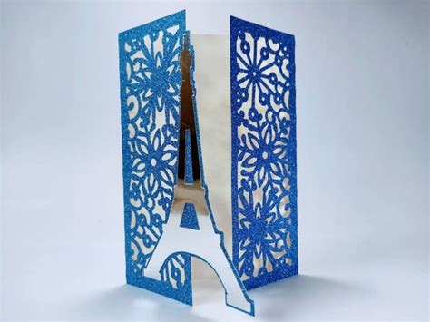 Eiffel Tower SVG Laser Cut Files Templates Winter Paris Etsy