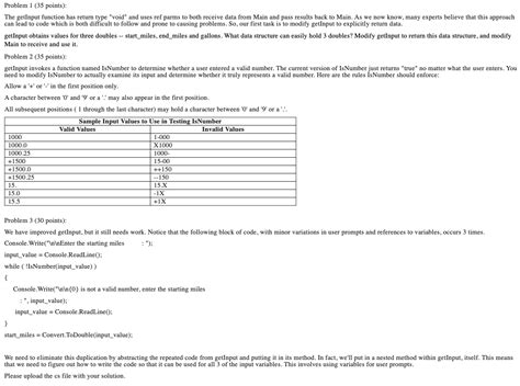 Solved The Getinput Function Has Return Type Void And Uses