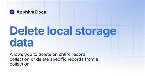 Delete Local Storage Data Apphive Docs