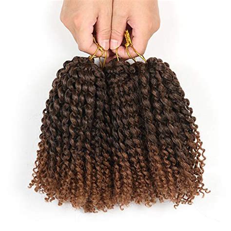Pack 10 Afro Kinky Twist Hair Crochet Braids Ombre Braiding Hair Synthetic Marlybob Curly