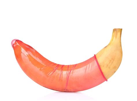 Premium Photo Condom On Banana Isolated On White