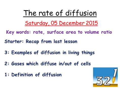 Rate Of Diffusion For New Gcse Spec Teaching Resources