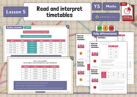 Year 5 Statistics Read And Interpret Timetables Lesson 5