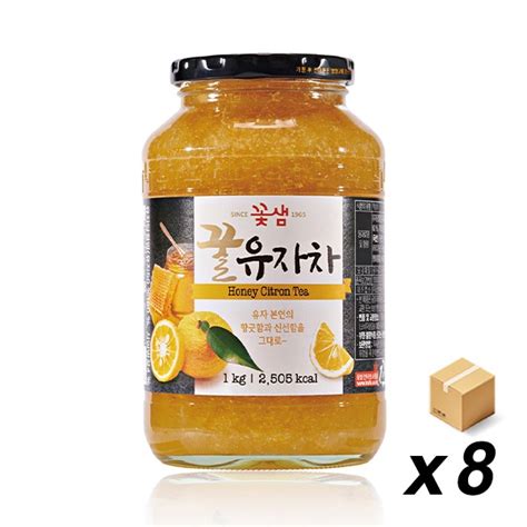 오커피의 꽃샘 꿀유자차 1kg 8개 박스