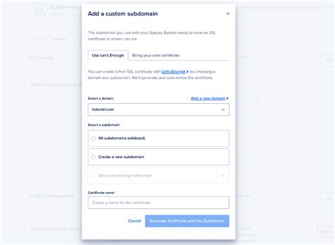 How To Customize The Spaces Cdn Endpoint With A Subdomain
