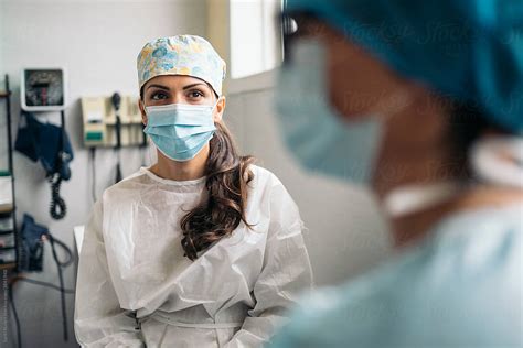 Medical Workers In Hospital by Stocksy Contributor Santi Nuñez