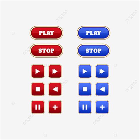 Game Button Set Transparent Game Button Buttons Game Buttons Set PNG