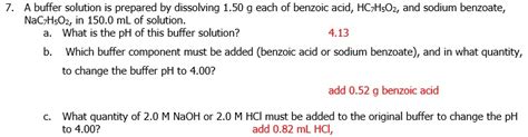 solved a buffer solution is prepared by dissolving 1 50 g