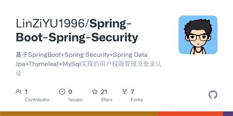 Github Linziyu1996spring Boot Spring Security 基于springbootspring Securityspring Data Jpa