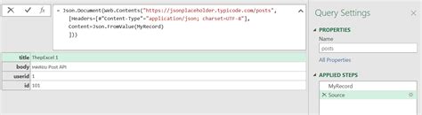 Power Query Web Api Thep Excel