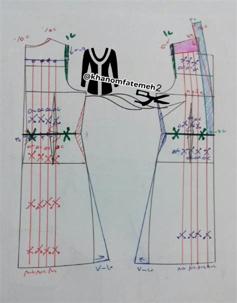 آموزش دوخت پیراهن الگو