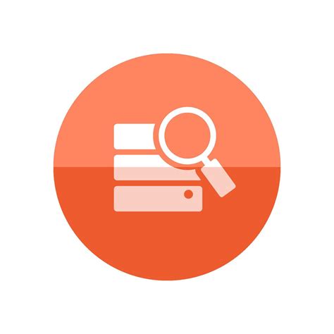 database search icon in flat color circle style hardisk file server