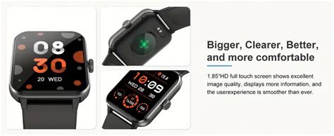 블랙뷰 스마트워치 운동 모드 185인치 터치스크린 스마트워치 칼로리 계산기 및 스톱워치 수면 모니 Temu