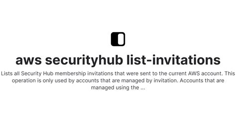Aws Securityhub List Invitations Fig