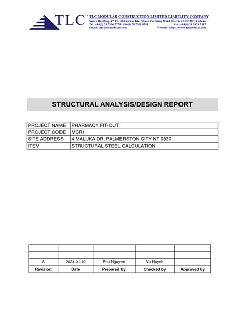 Mcr1 01rp S001 Structural Design Report Reva Pdf Beam Structure Bending