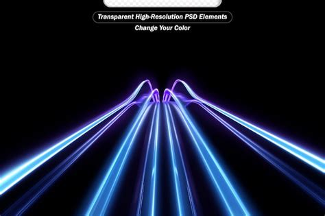 Premium Psd Blue Light Trails Long Time Exposure Motion Blur Effect
